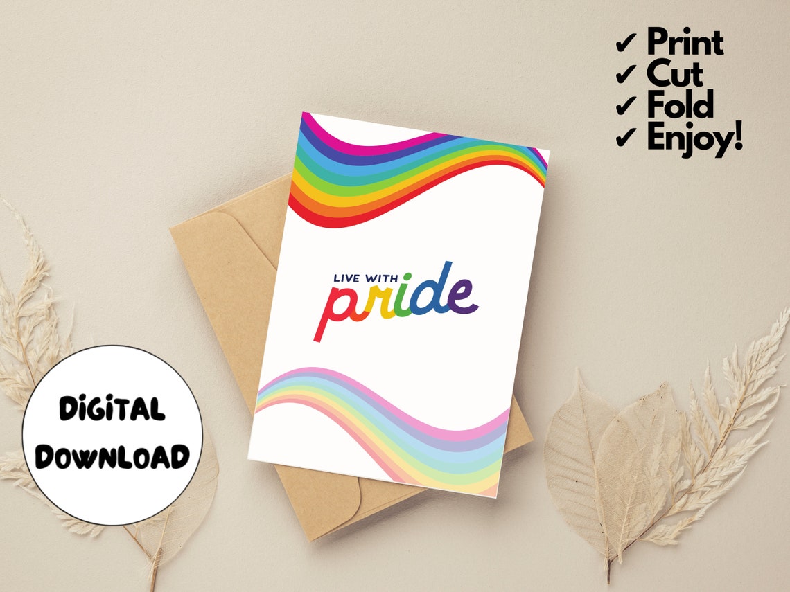 Printable Pride Card, Pride Month Card, LGBTQ Card, for Best Friend ...