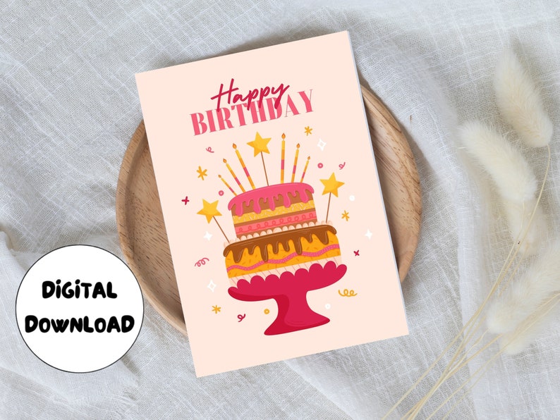 Printable Birthday Card Balloon Birthday Card Birthday Card - Etsy