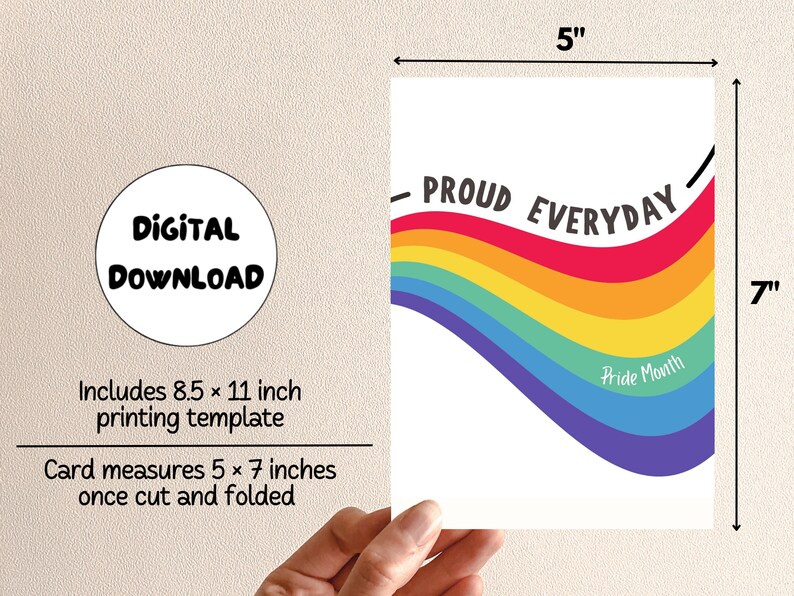 Printable Pride Card, Pride Month Card, LGBTQ Card, for Best Friend ...