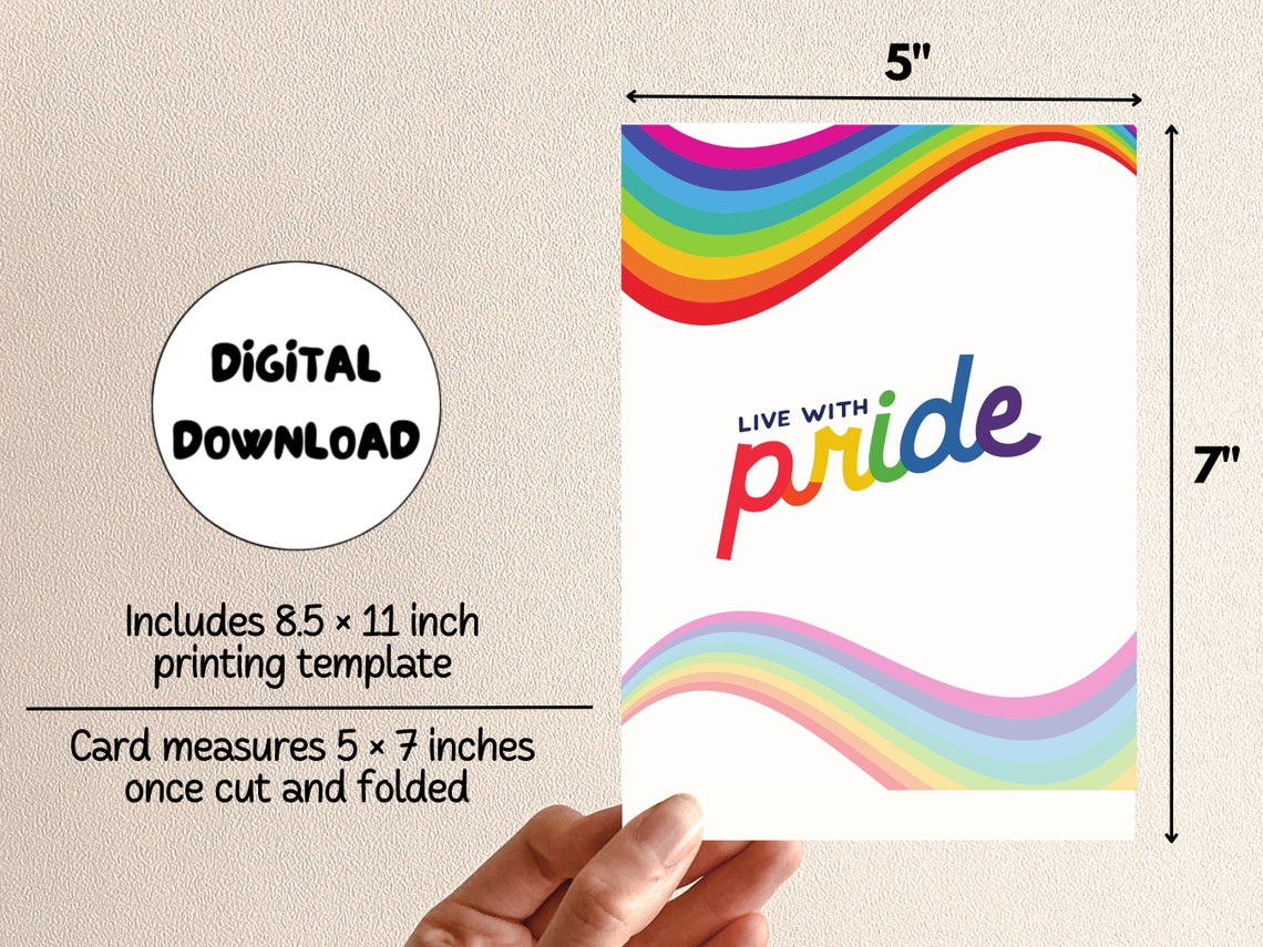 Printable Pride Card, Pride Month Card, LGBTQ Card, for Best Friend ...