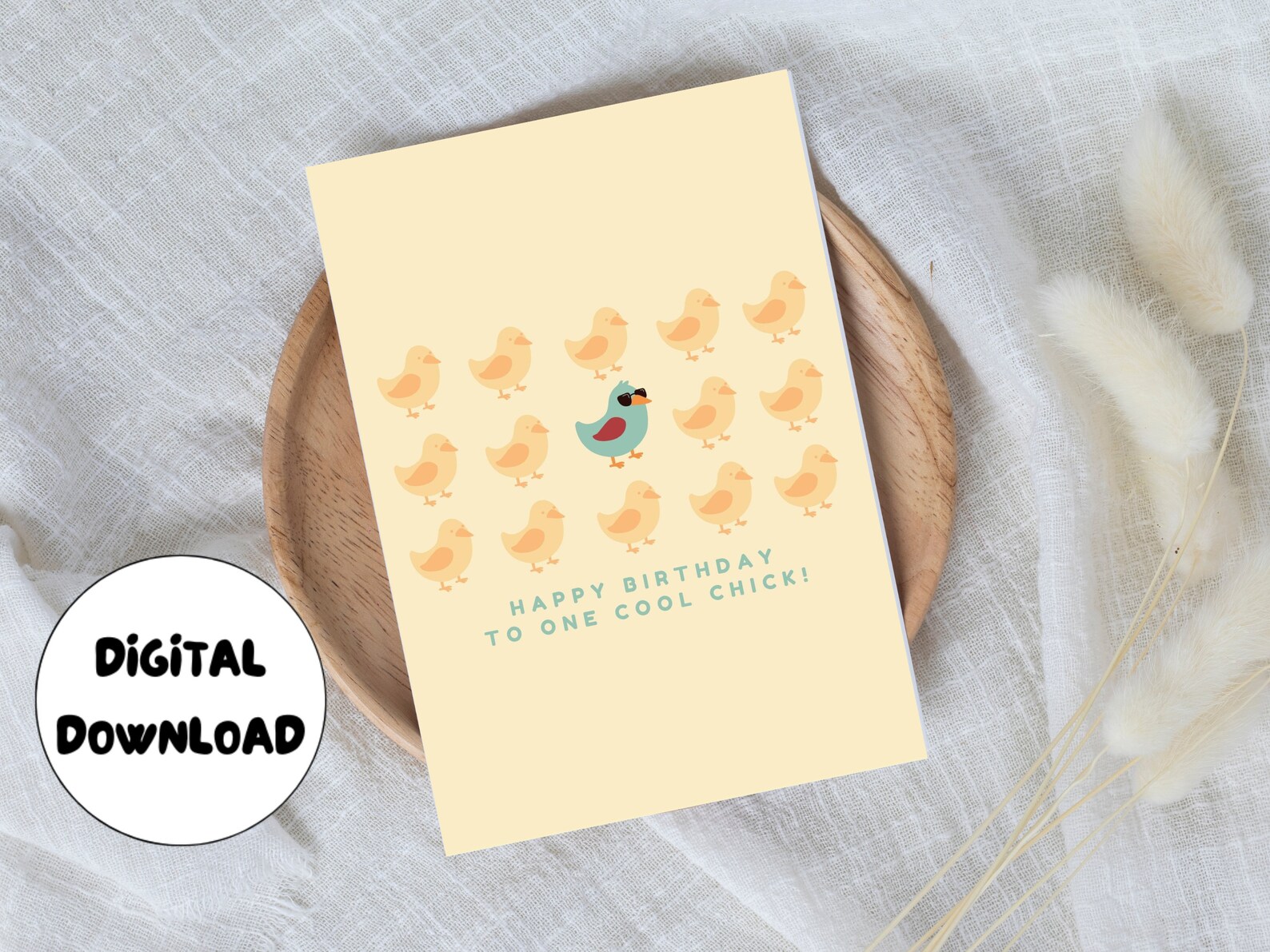 Printable Chick Birthday Card, Printable Birthday Card Funny, Digital ...