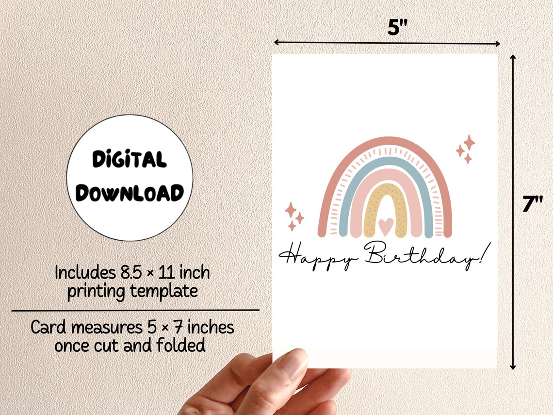 Printable Birthday Card, Balloon Birthday Card, Birthday Card for Kids ...