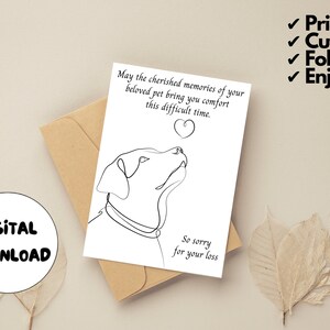 Dog Loss Card, Dog Sympathy Card, Printable Pet Loss Card, Pet Memorial ...