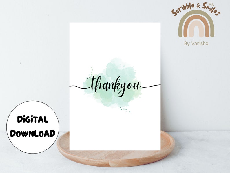 Printable Thank You Card Colourful Thank You Cards Digital - Etsy