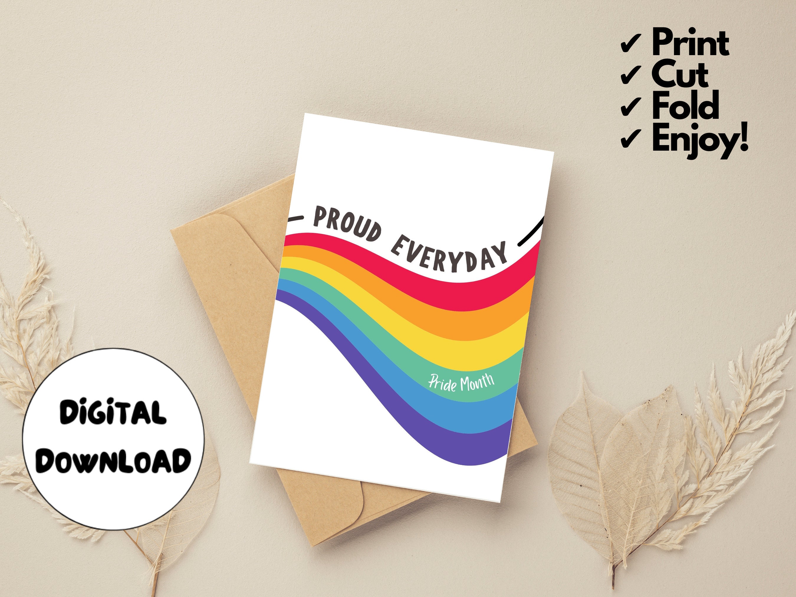 Printable Pride Card, Pride Month Card, LGBTQ Card, for Best Friend ...