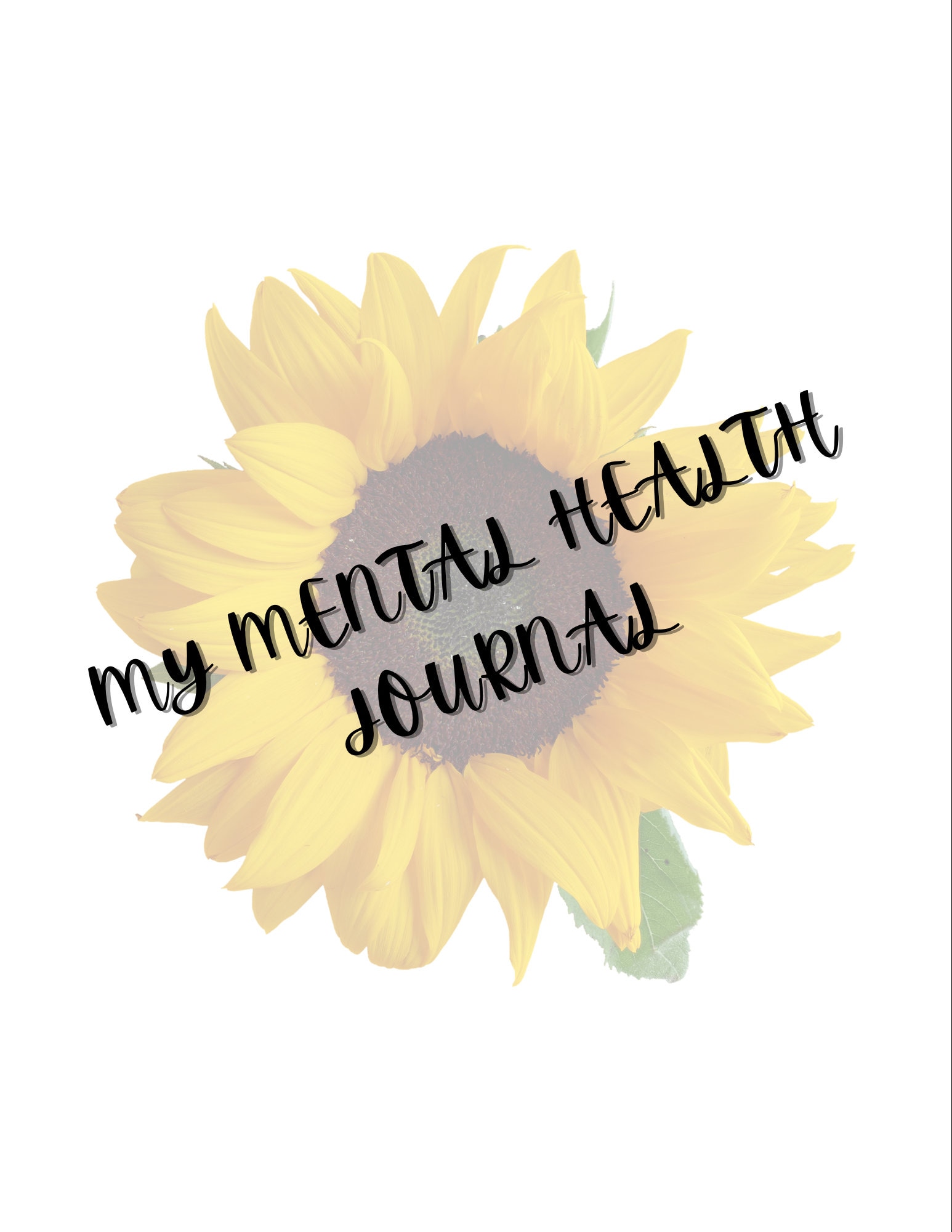 DIGITAL DOWNLOAD* My Mental Health Journal Cover Page - Etsy