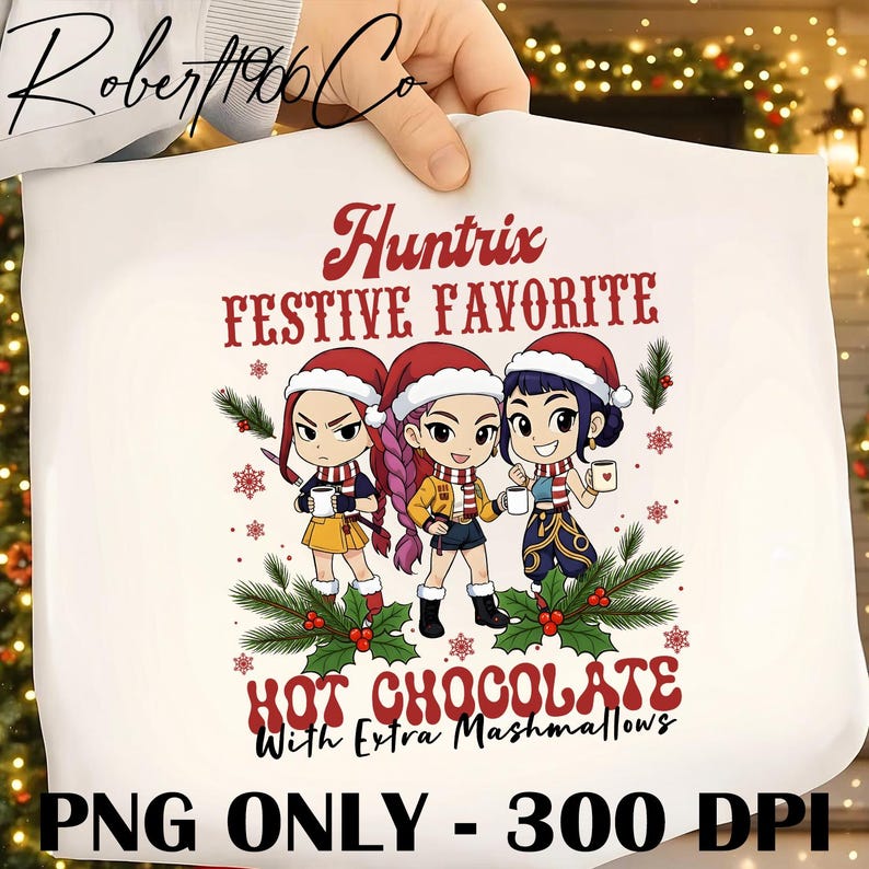 Huntrix's Festive Favorite Hot Chocolate Christmas Png, Anime Lover ...