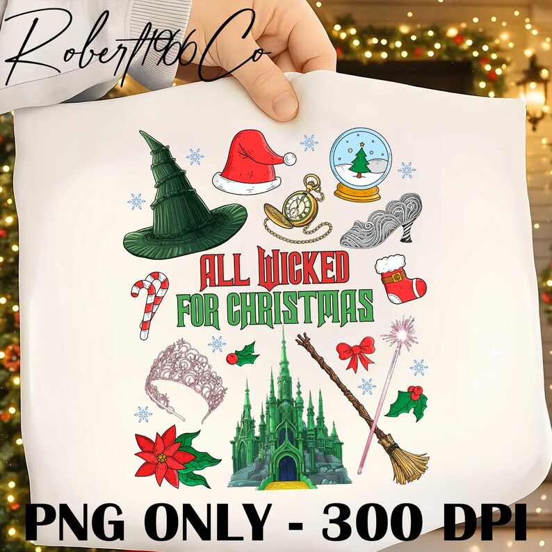 All Wicked for Christmas for Good Png, Wicked 2025 Png, Pink and Green ...