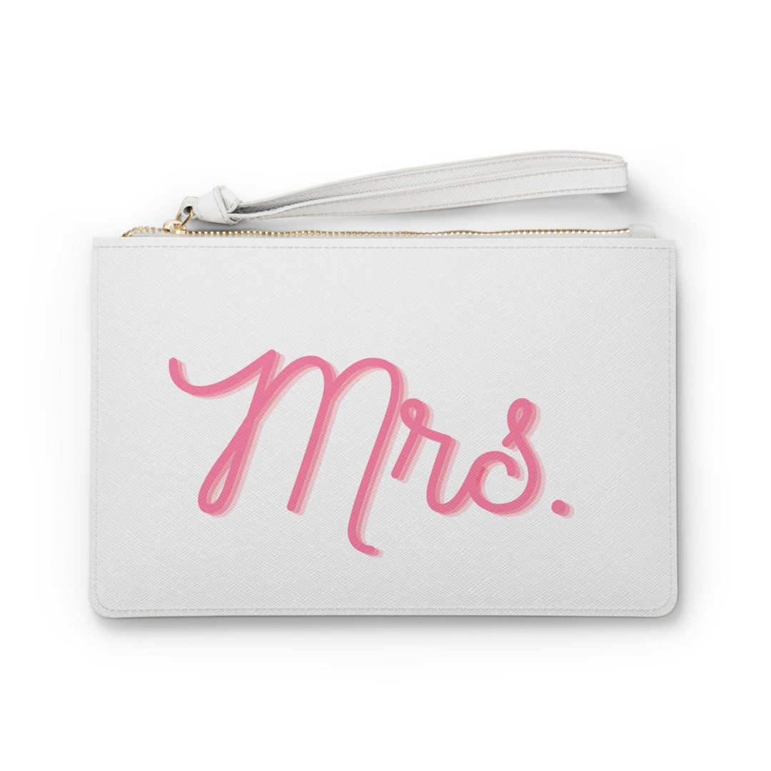 Mrs Wedding Clutch Mrs. Clutch Purse Bridal Wristlet Saffiano Leather ...