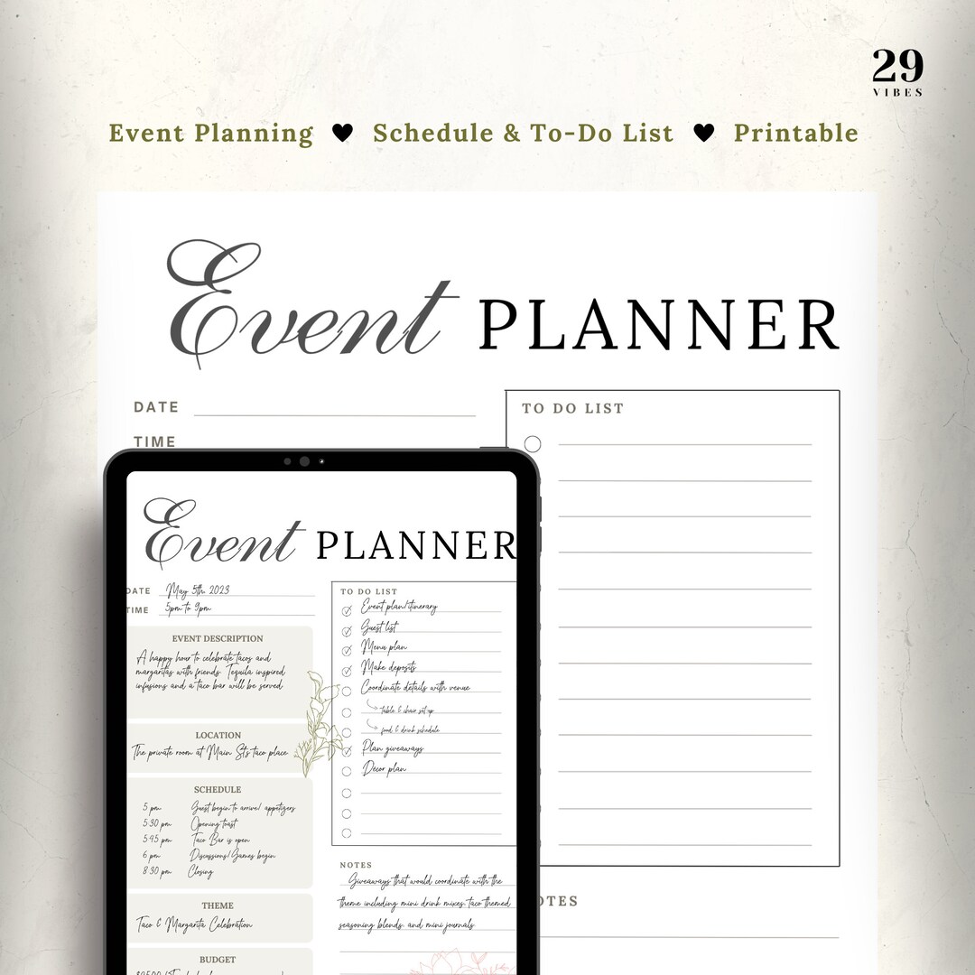 Event Planner Template | Digital Template | Printable Template | Party ...