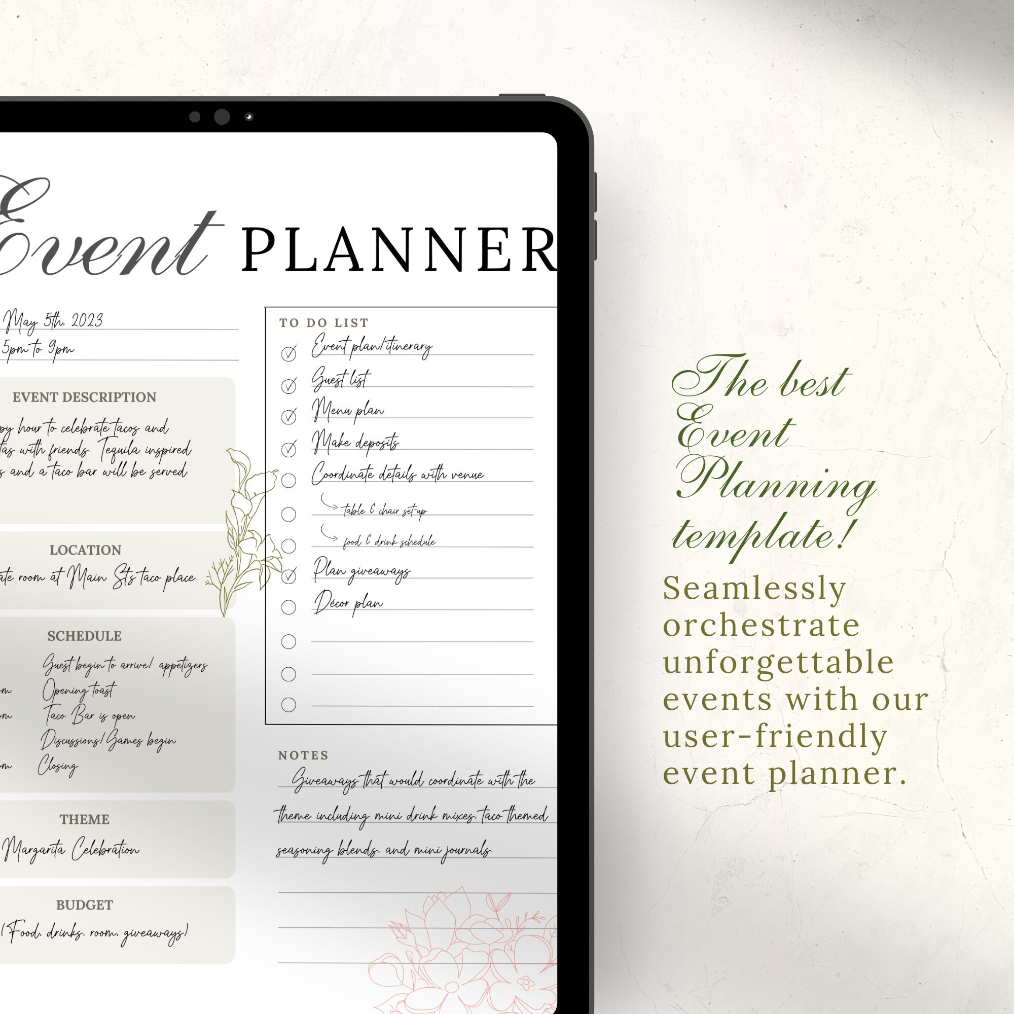 Event Planner Template | Digital Template | Printable Template | Party ...