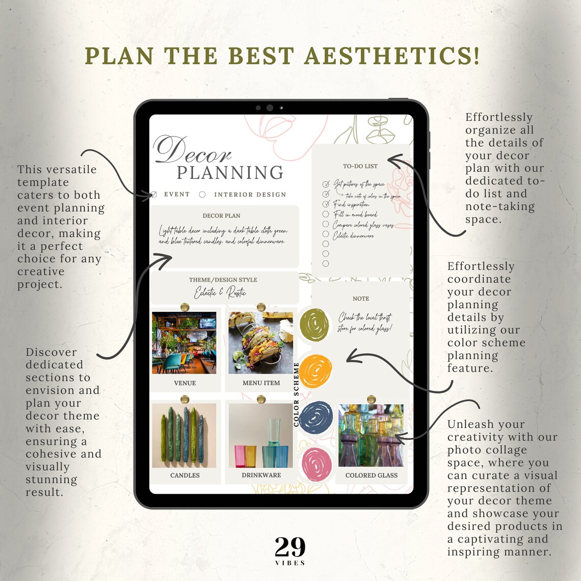 Decor Planning Template Digital Template Printable Template Event ...