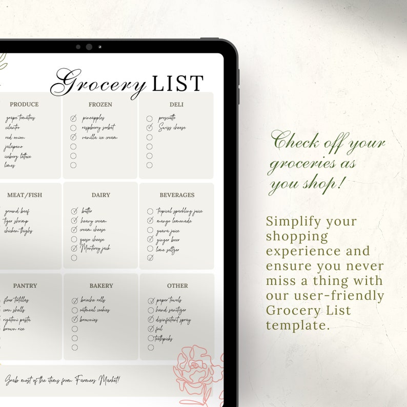 Grocery List Blank Template | Aesthetics Template | Progress Planning ...