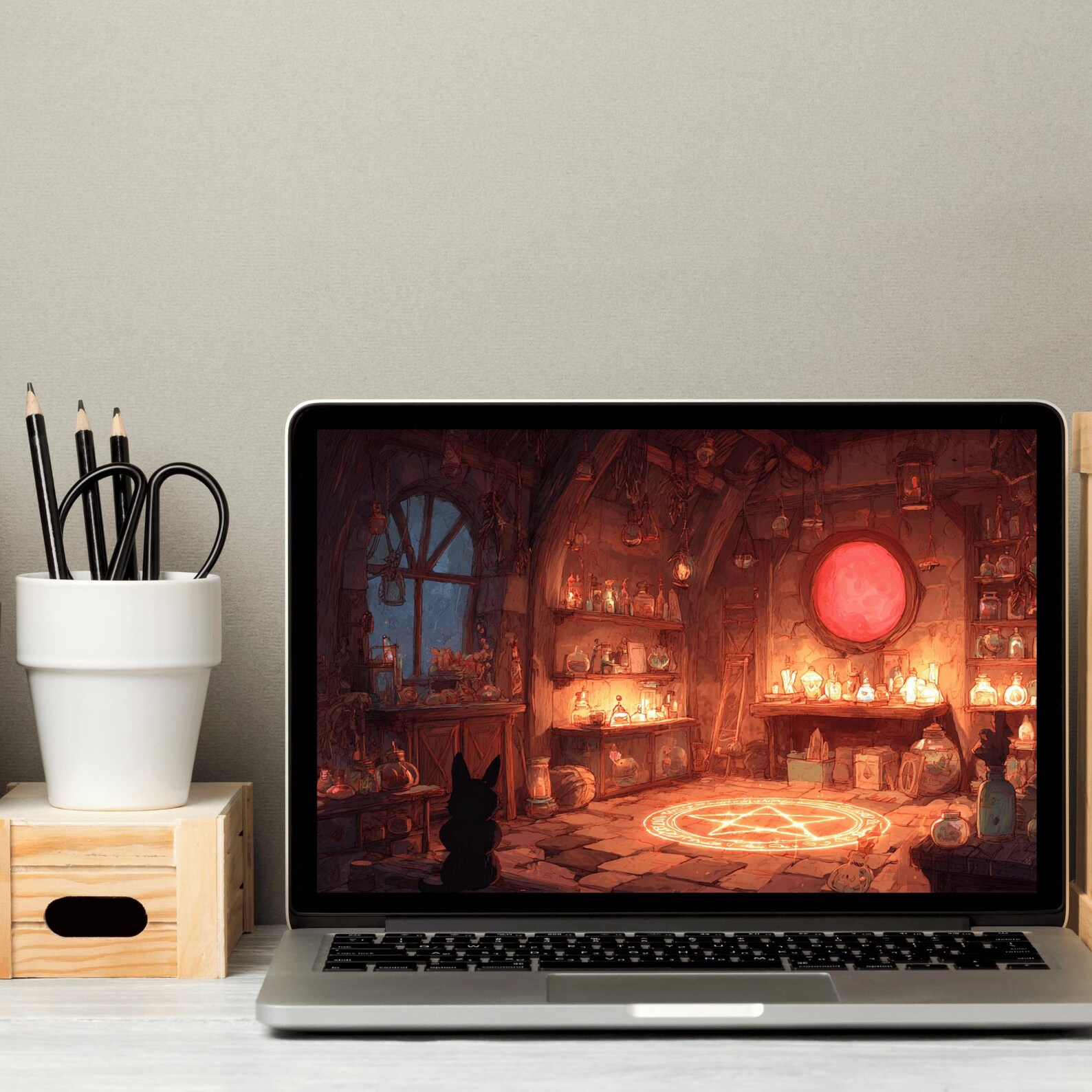 Virtual Background | the Alchemist's Glowing Hearth – Seamless Loop ...