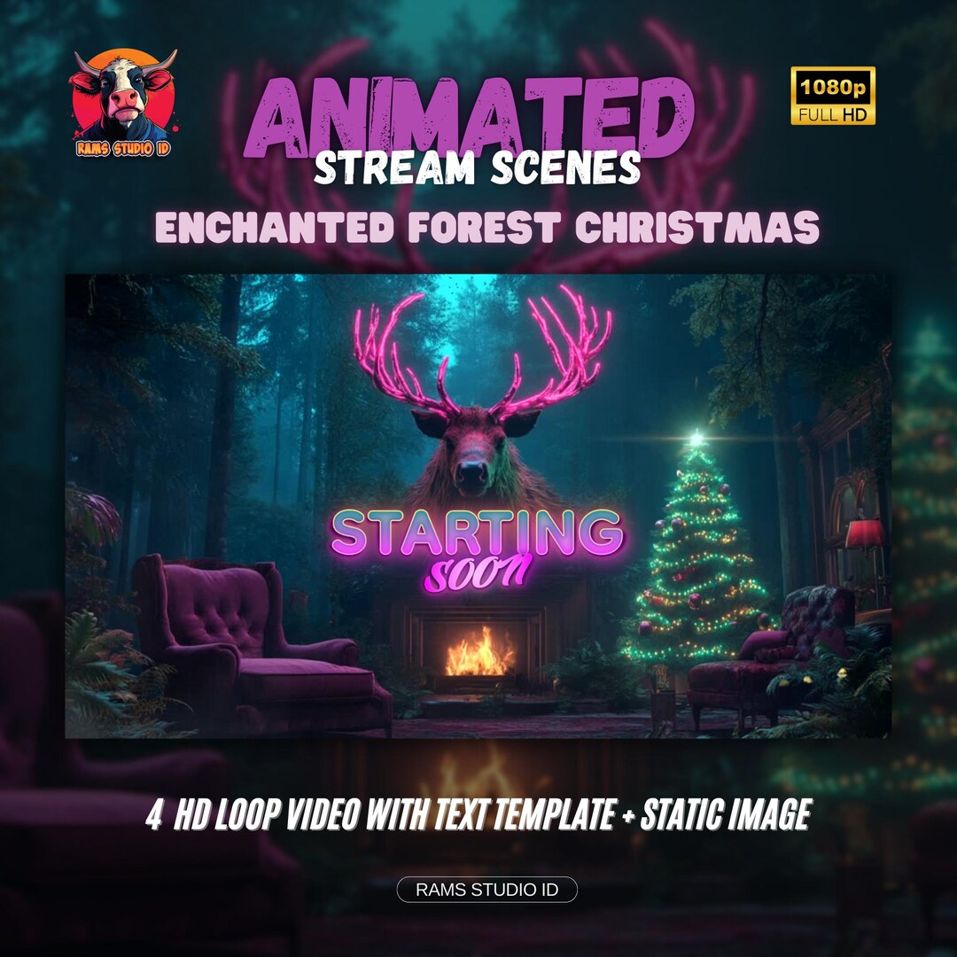 Animated Stream Scenes | Enchanted Forest Christmas Living Room ...