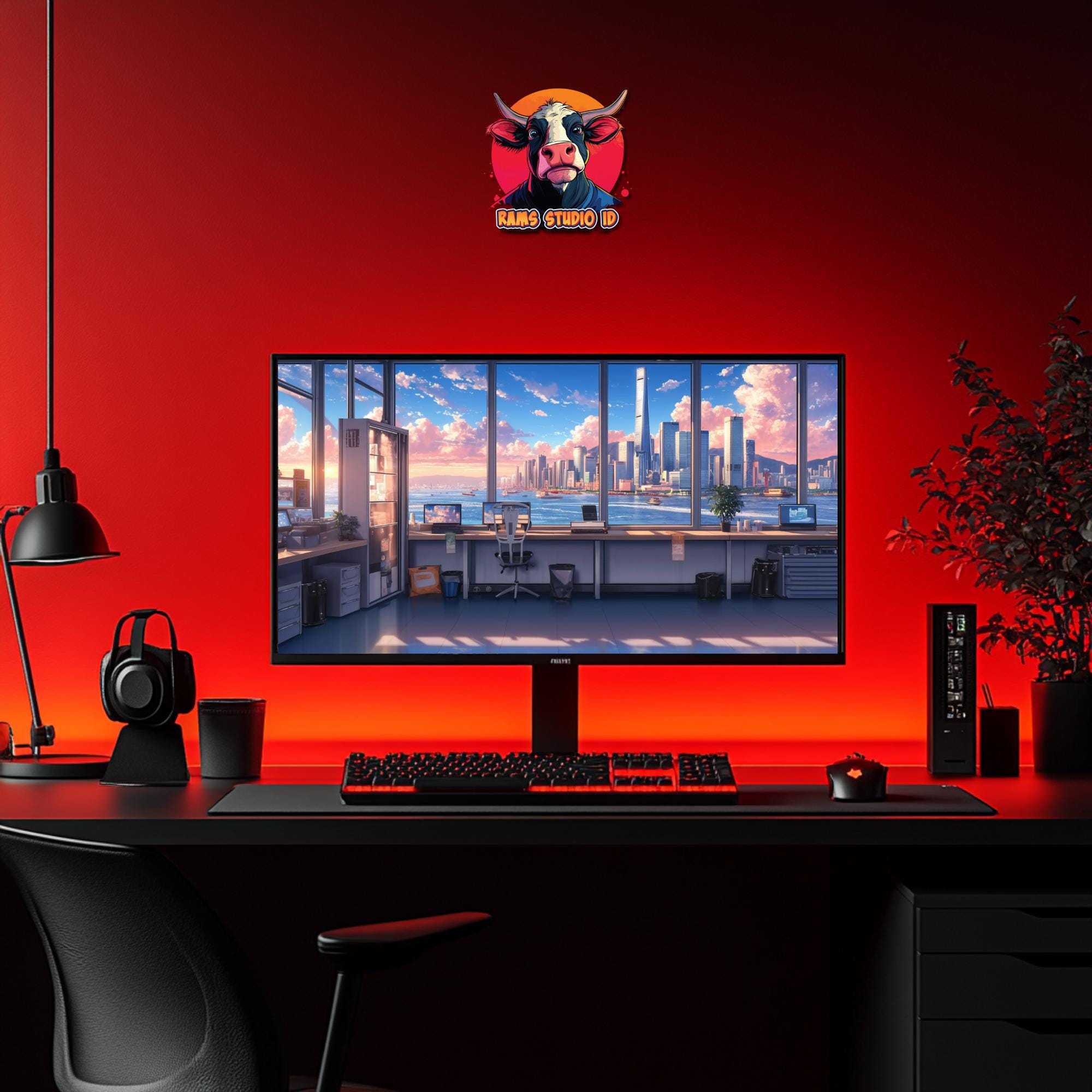 Animated Loop Background | Stunning Office With a Skyline View ...