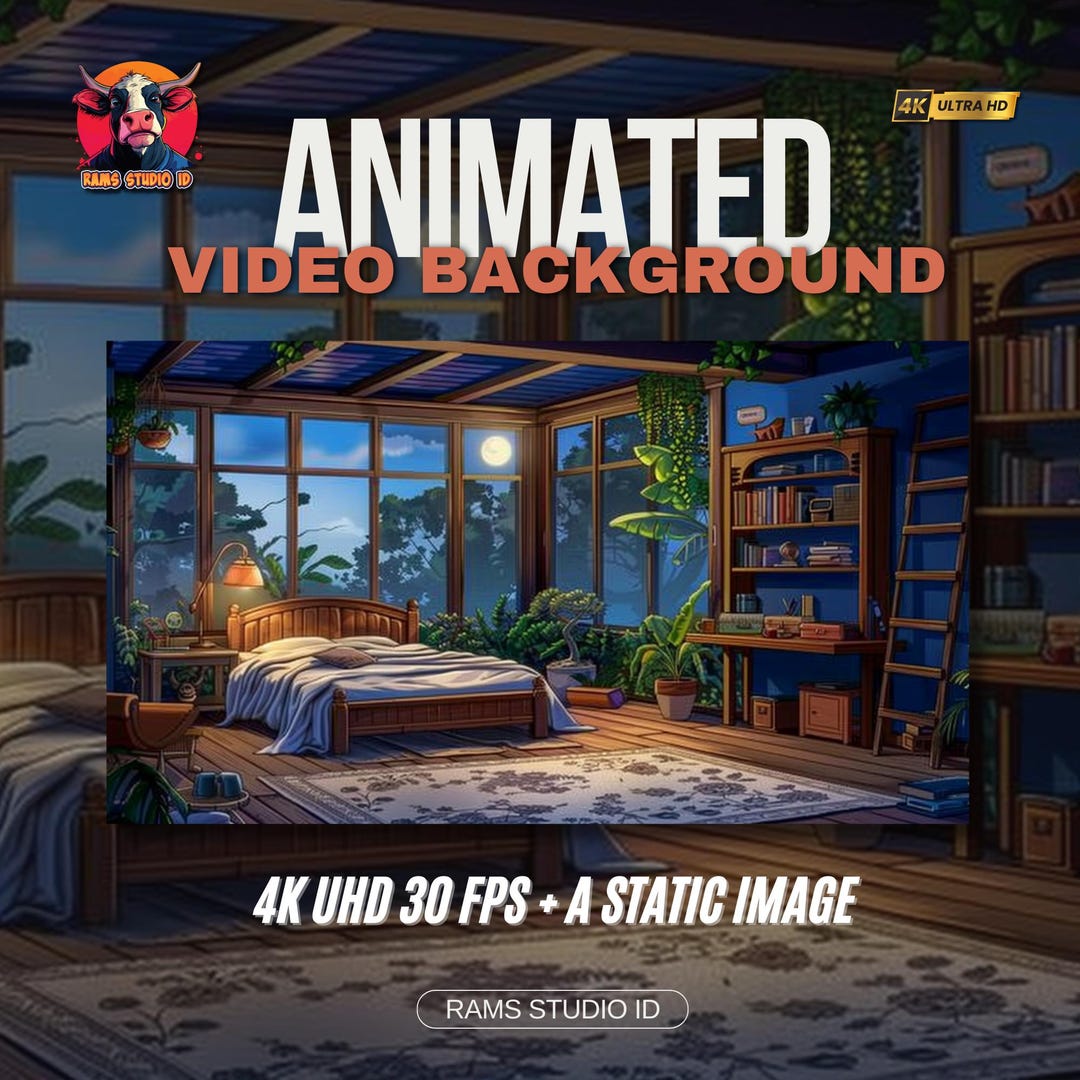 Animated Background | Peaceful Night in a Nature Inspired Room – OBS ...