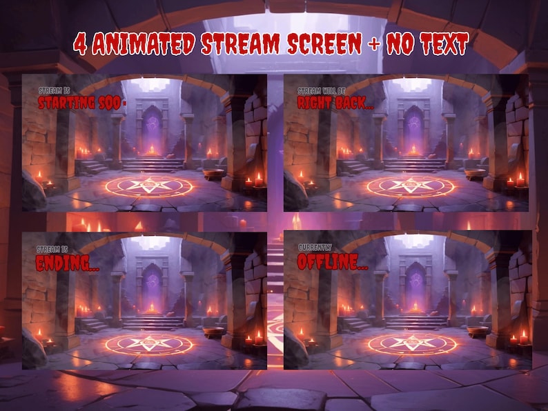 Occult Ritual Room Twitch Stream Overlay Pack: Animated Gothic ...