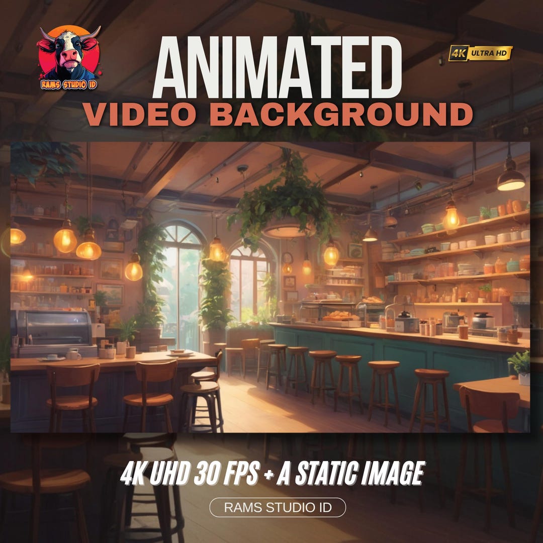 Animated Stream Background | Cozy Cafe Interior With Warm Lighting ...