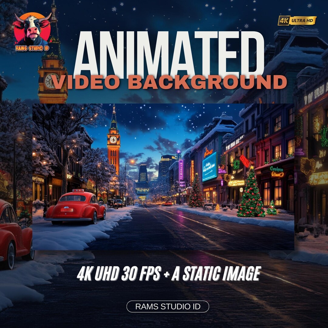 Animated Video Background City Street in Winter Seamless Looping ...