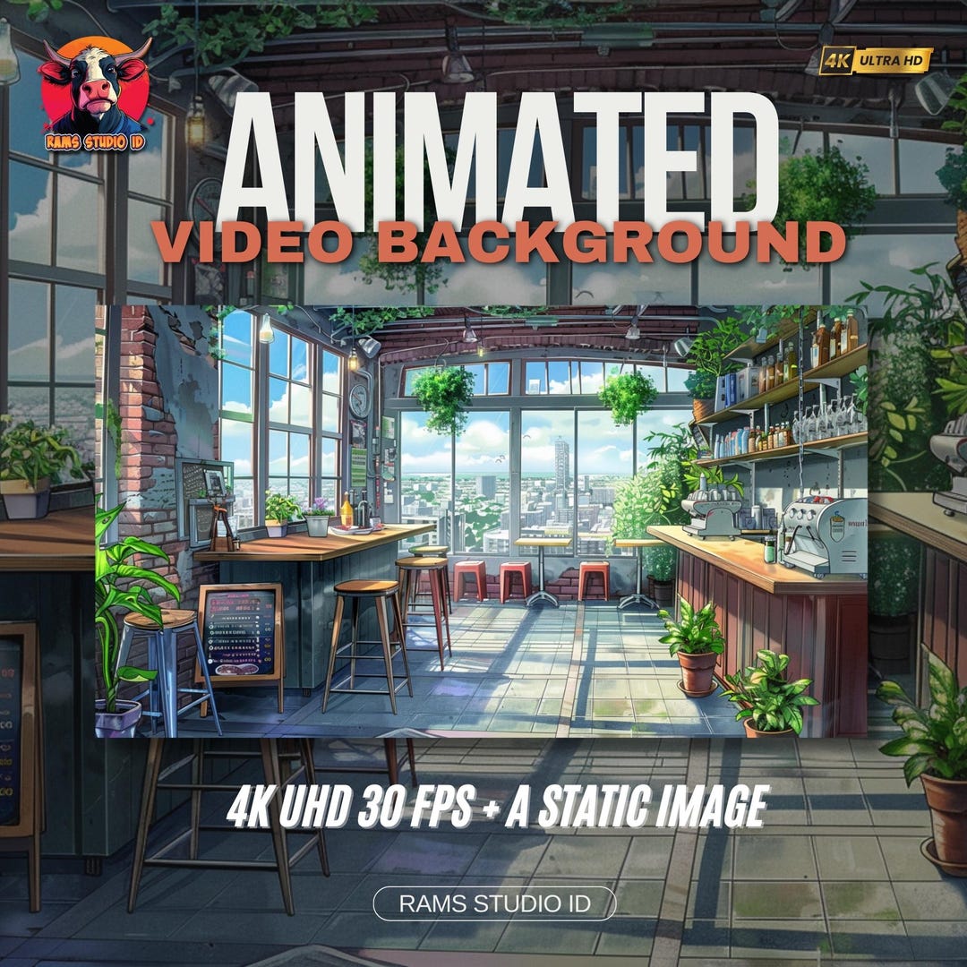 Animated Background of Cafe Interior With Bar | Seamless Looping ...