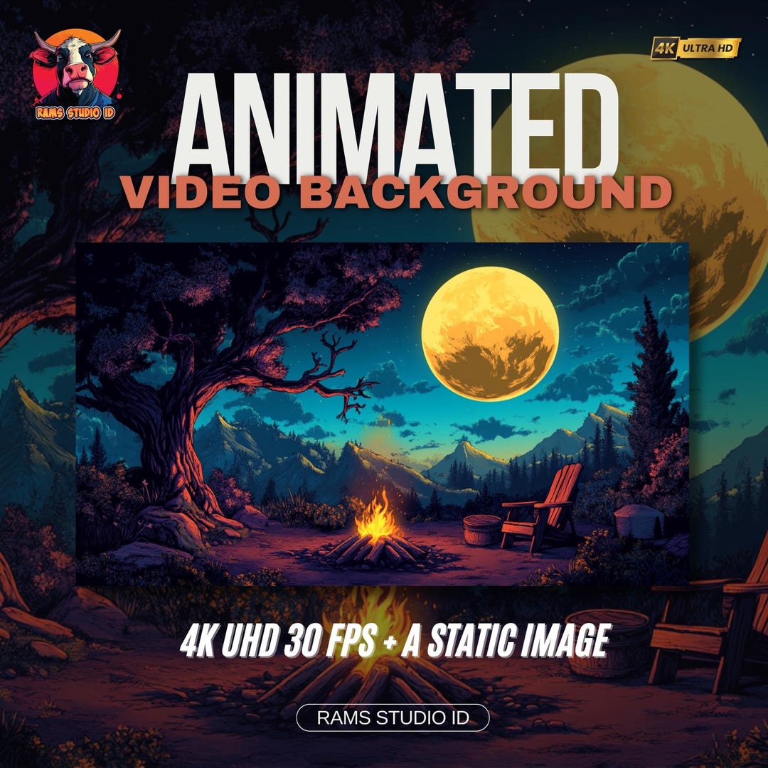 Animated Background of Lofi Campfire in the Woods | Seamless Looping ...