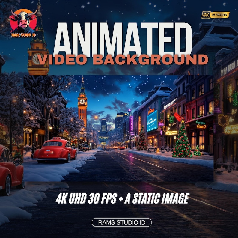 Animated Background of City Street in Winter – Looping Chill Backdrop ...