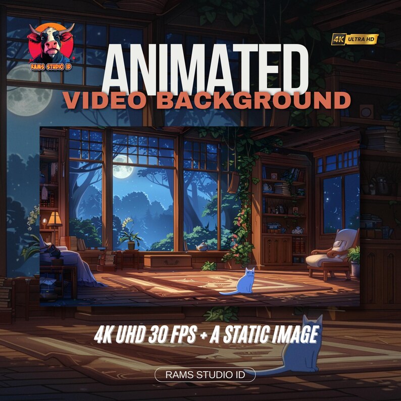 Animated Forest Cabin Stream Background | Vtuber Twitch Overlay (MP4 ...