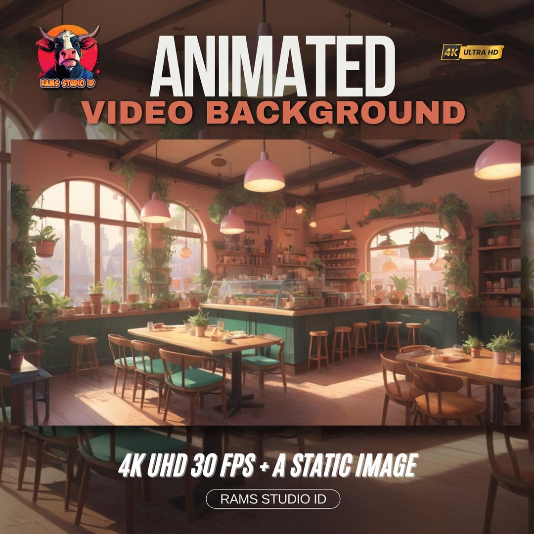 Animated Stream Background | Cozy Coffee Shop With Vintage Decor ...