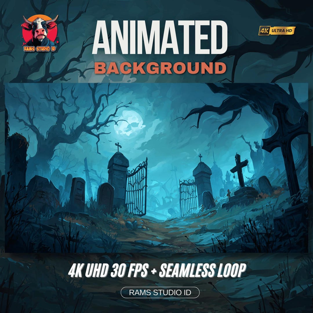 Virtual Background | Shadowy Gothic Graveyard Gate – Streaming Seamless ...