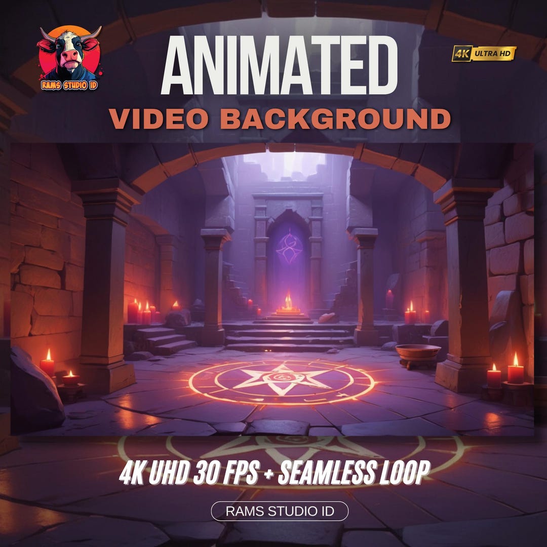 Vtuber Animated Background | Magical Summoning Room With a Glowing ...