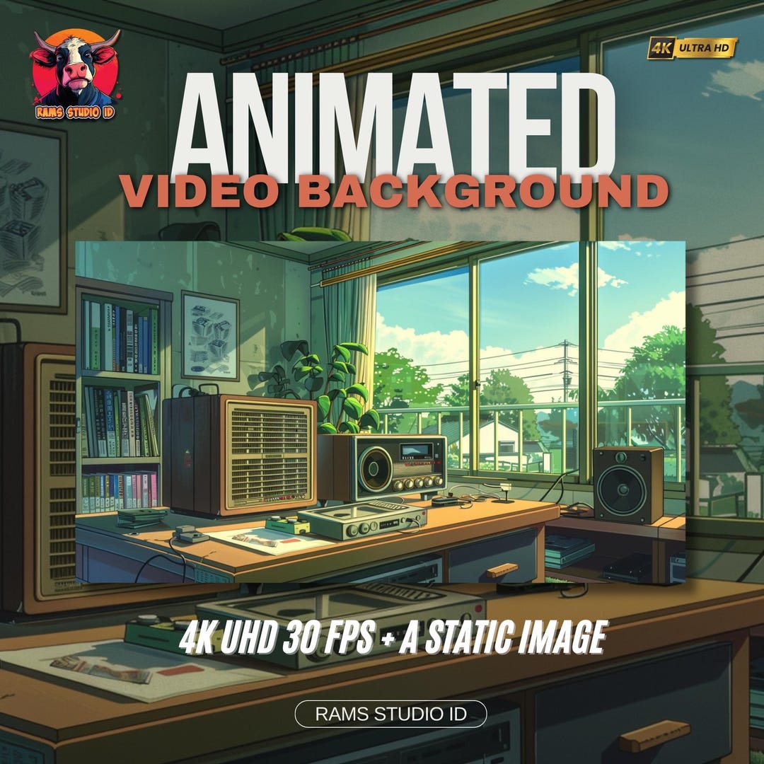 Animated Streaming Backdrop: Vintage Radio Room With Sunny Window (MP4 ...