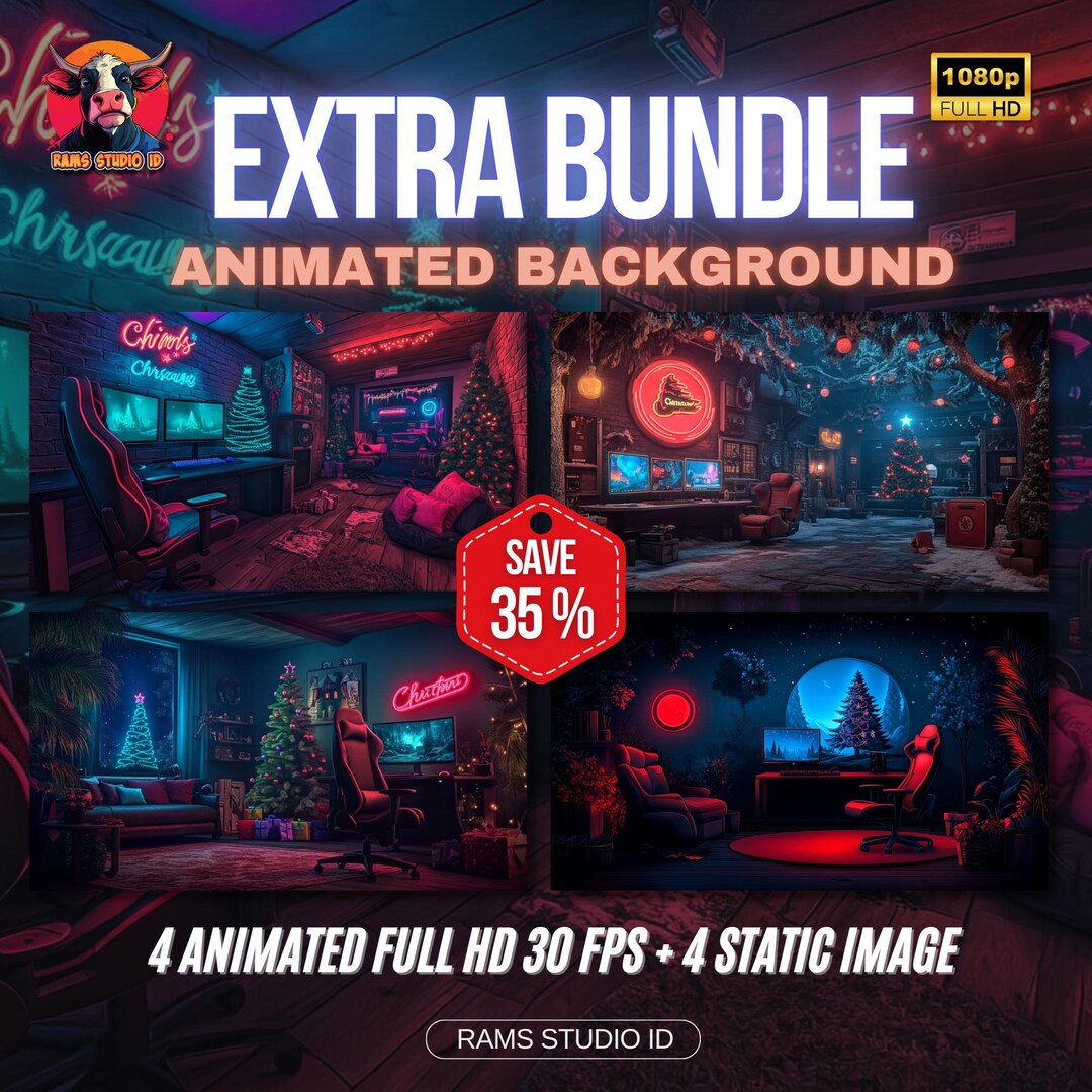 Extra Bundle Animated Background of Gaming Room Decked Out for ...