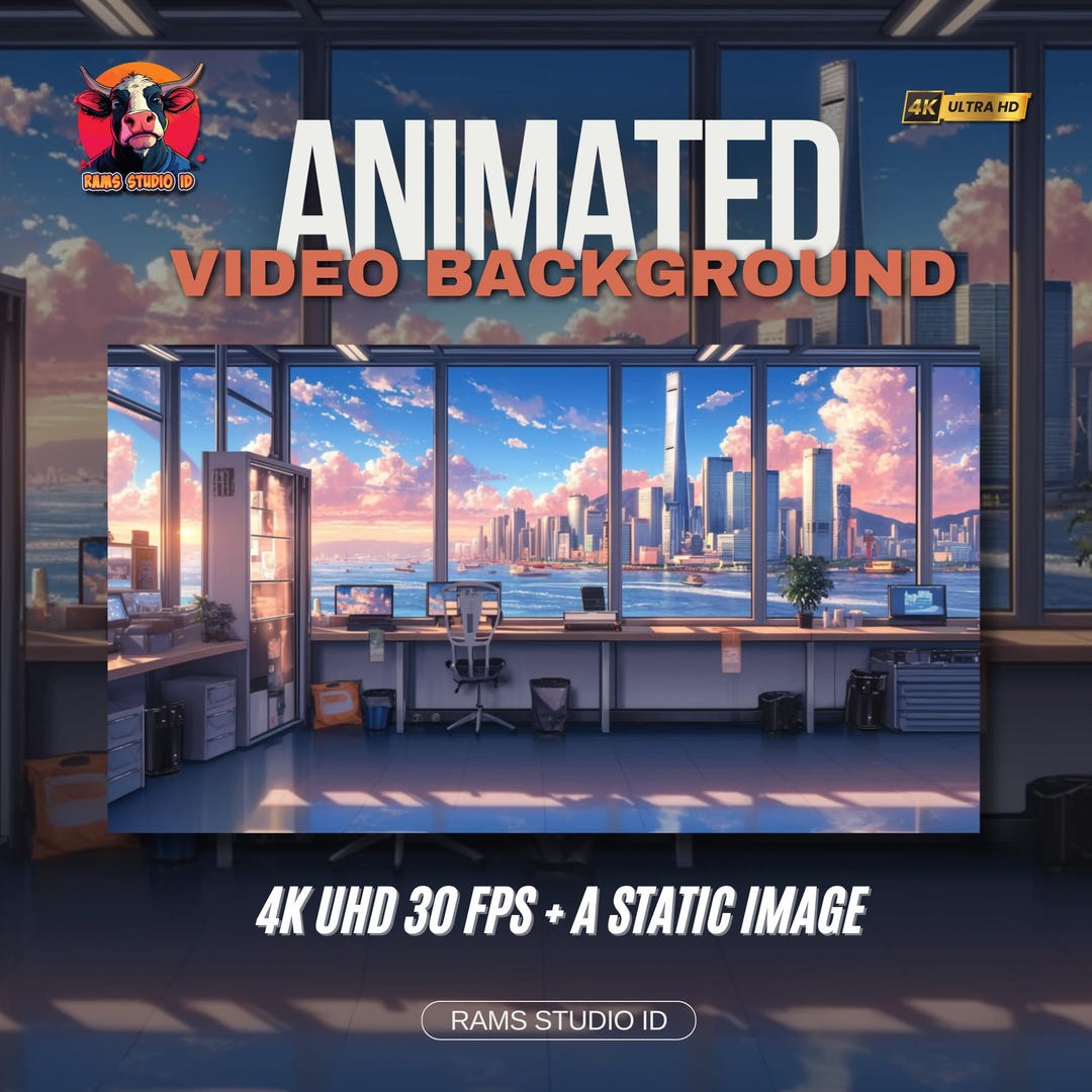 Animated Loop Background | Stunning Office With a Skyline View ...