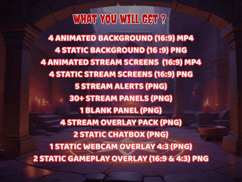 Occult Ritual Room Twitch Stream Overlay Pack: Animated Gothic ...
