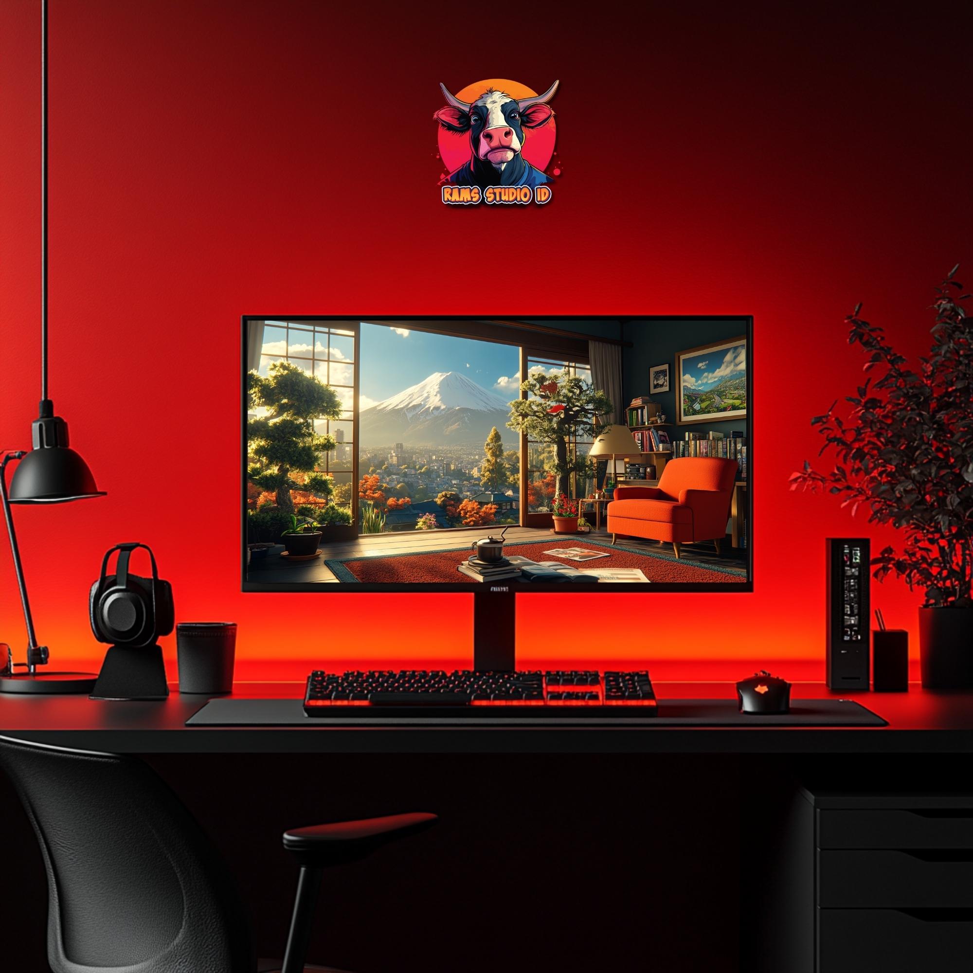 Animated Background of Living Room With Mountain Views Seamless Looping ...