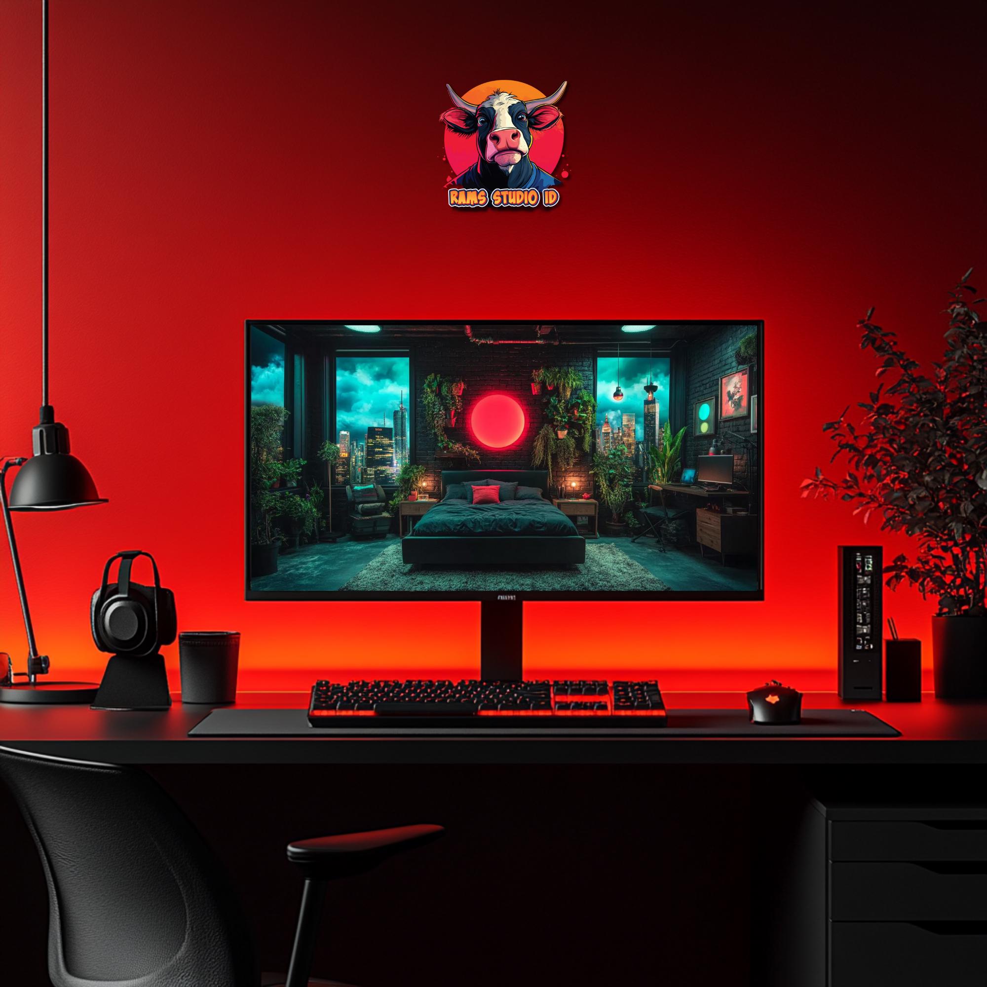 Neon Bedroom Animated Stream Background: Skyline View (UHD MP4) - Etsy
