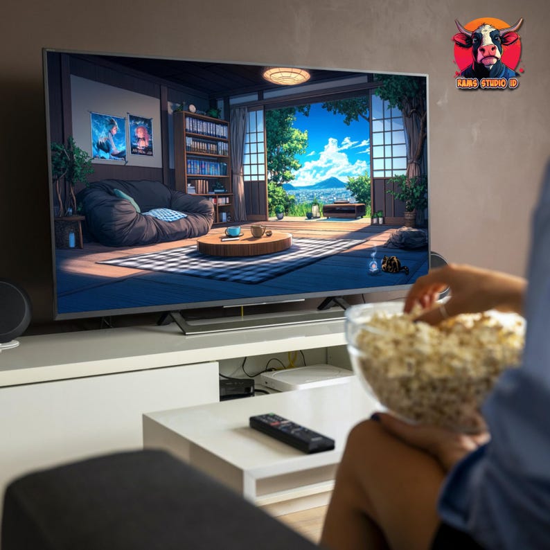 Animated Background | Warm Japanese Style Home Overlooking the City ...