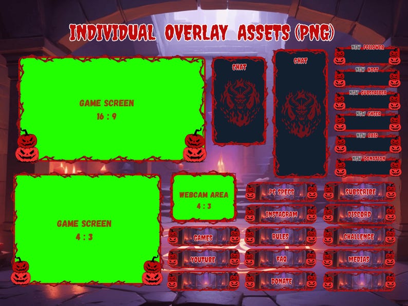 Occult Ritual Room Twitch Stream Overlay Pack: Animated Gothic ...