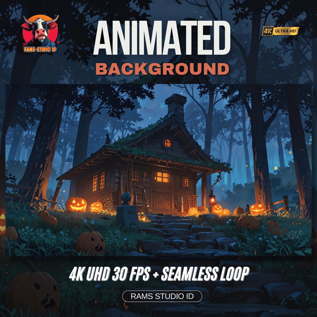 Spooky Cabin Animated Stream Background: Jack-o'-lanterns (4K UHD ...