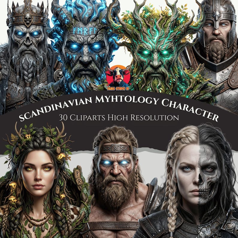 Norse Viking Deity PNG Clipart Bundle – Scandinavian Mythology ...
