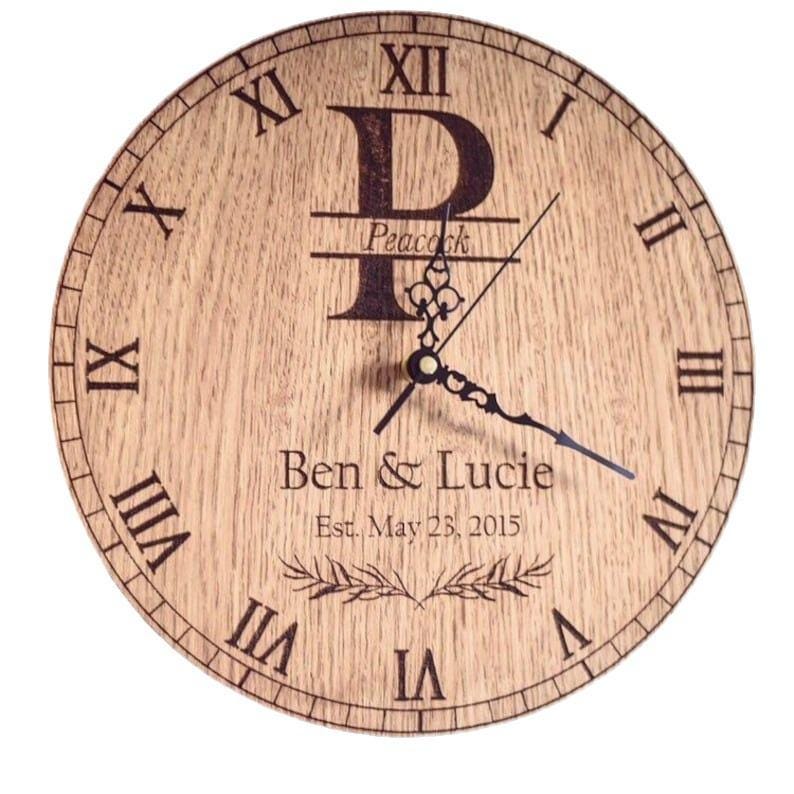 Custom Wooden Clocks,personalized Clocks,engraved Name Clocks,memorial ...