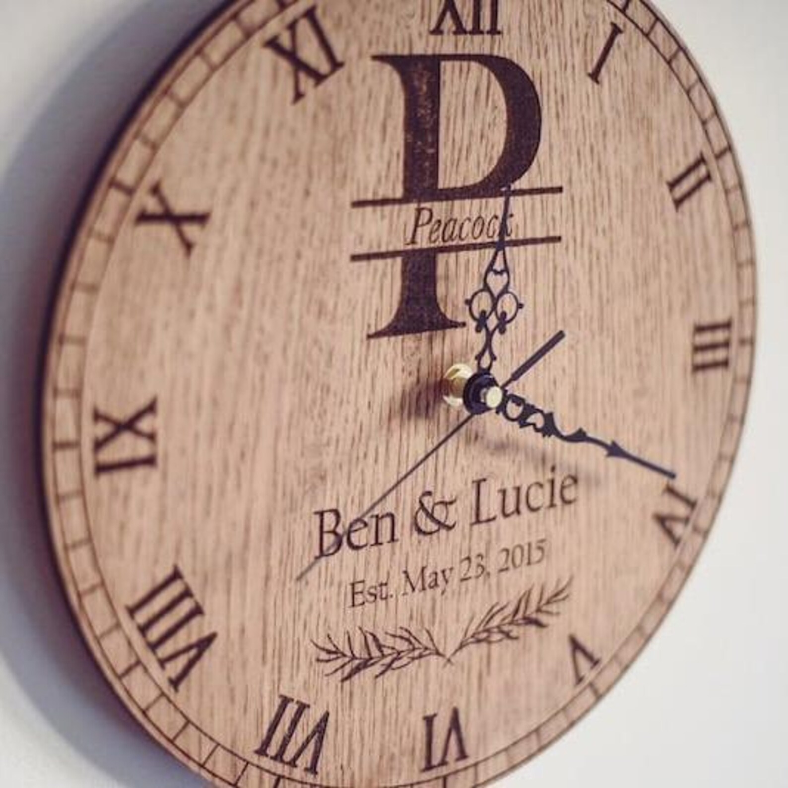 Custom Wooden Clocks,personalized Clocks,engraved Name Clocks,memorial ...