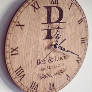 Custom Wooden Clocks,personalized Clocks,engraved Name Clocks,memorial ...
