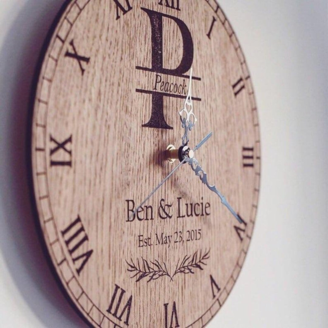 Custom Wooden Clocks,personalized Clocks,engraved Name Clocks,memorial ...
