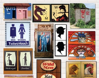 Funny Bathroom Posters, International Signs, Bathroom Decor, Poster ...