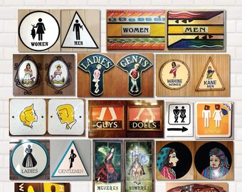 Funny Bathroom Posters International Signs Bathroom Decor - Etsy