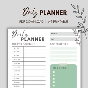 Daily Planner | A4 Printable - Etsy
