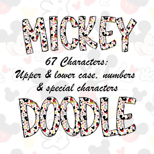 Mickey Mouse Doodle Font - Etsy