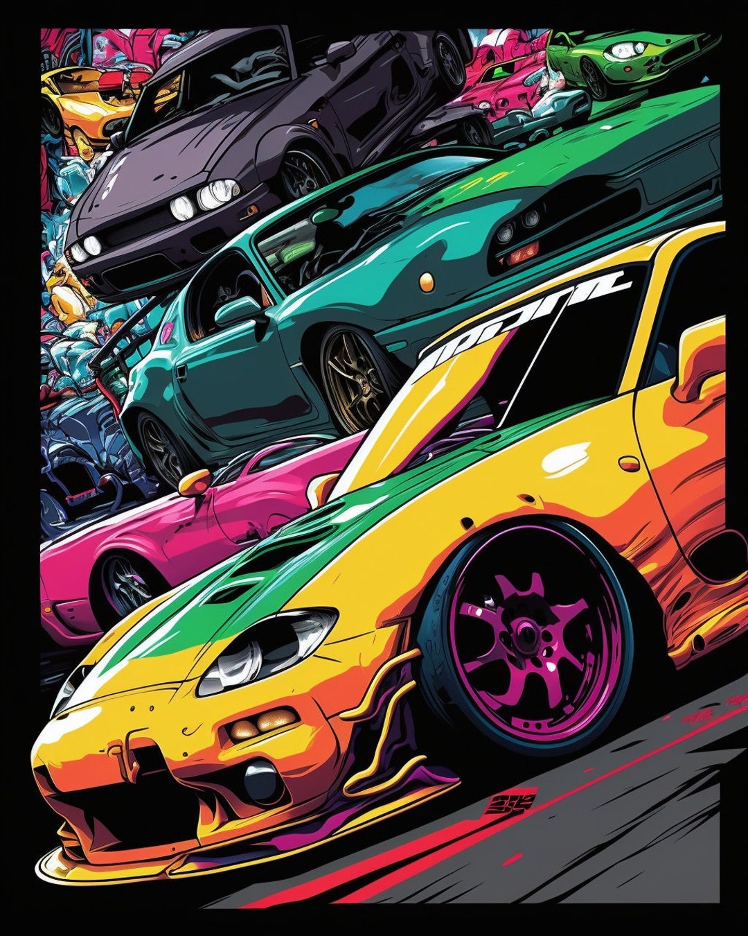 JDM Dreams: Revved-up Coloring Adventures - Etsy